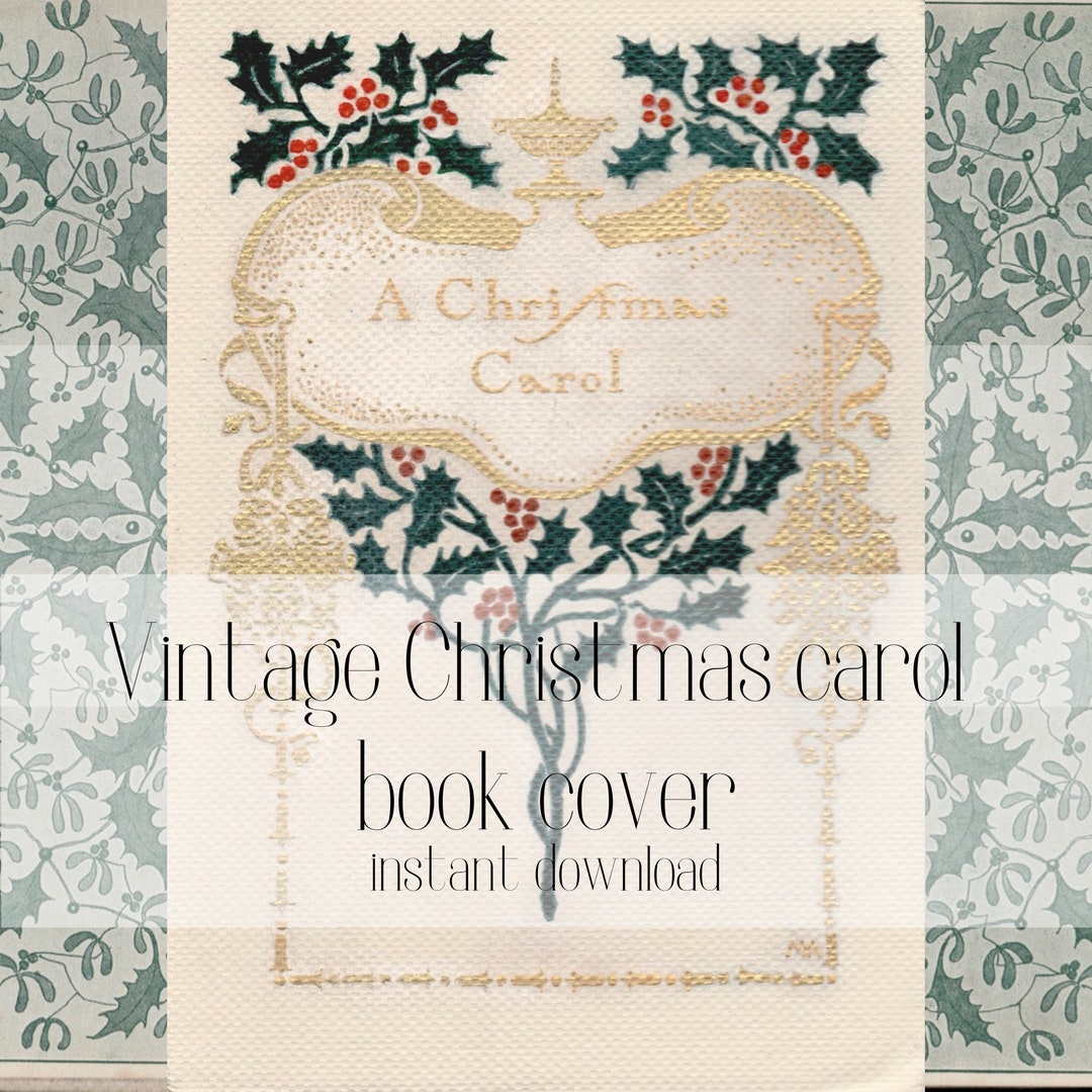 Vintage Christmas Carol Book Cover | Instant Download - Etsy