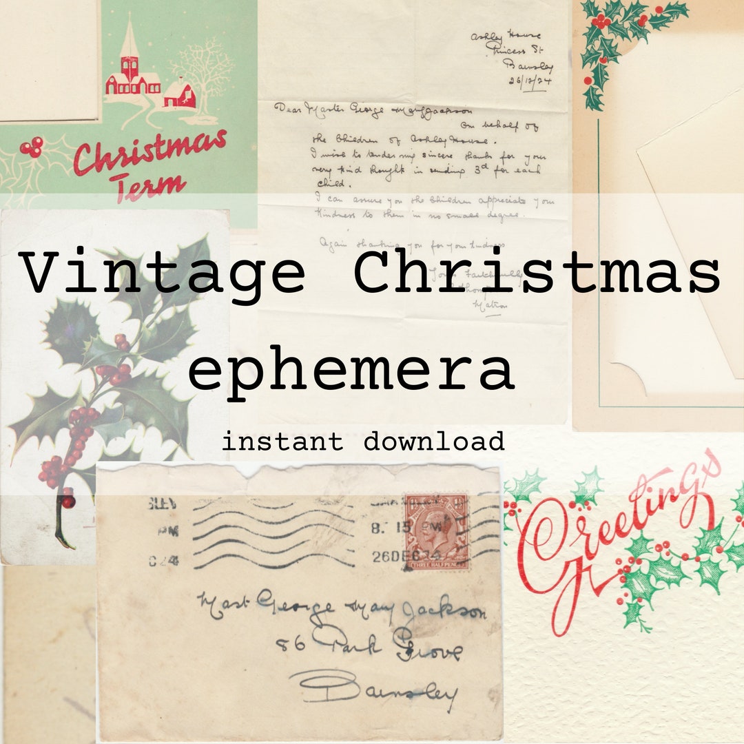 Vintage Christmas Ephemera | Instant Download - Etsy