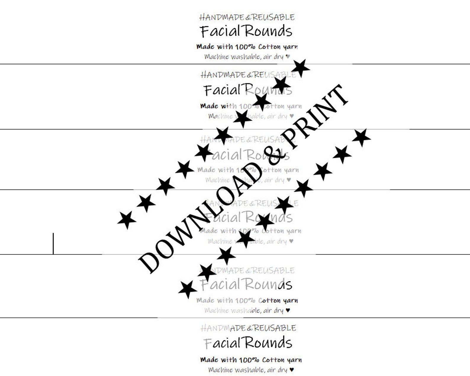PRINTABLE -digital File - Labels for Handmade Facial Rounds - Etsy