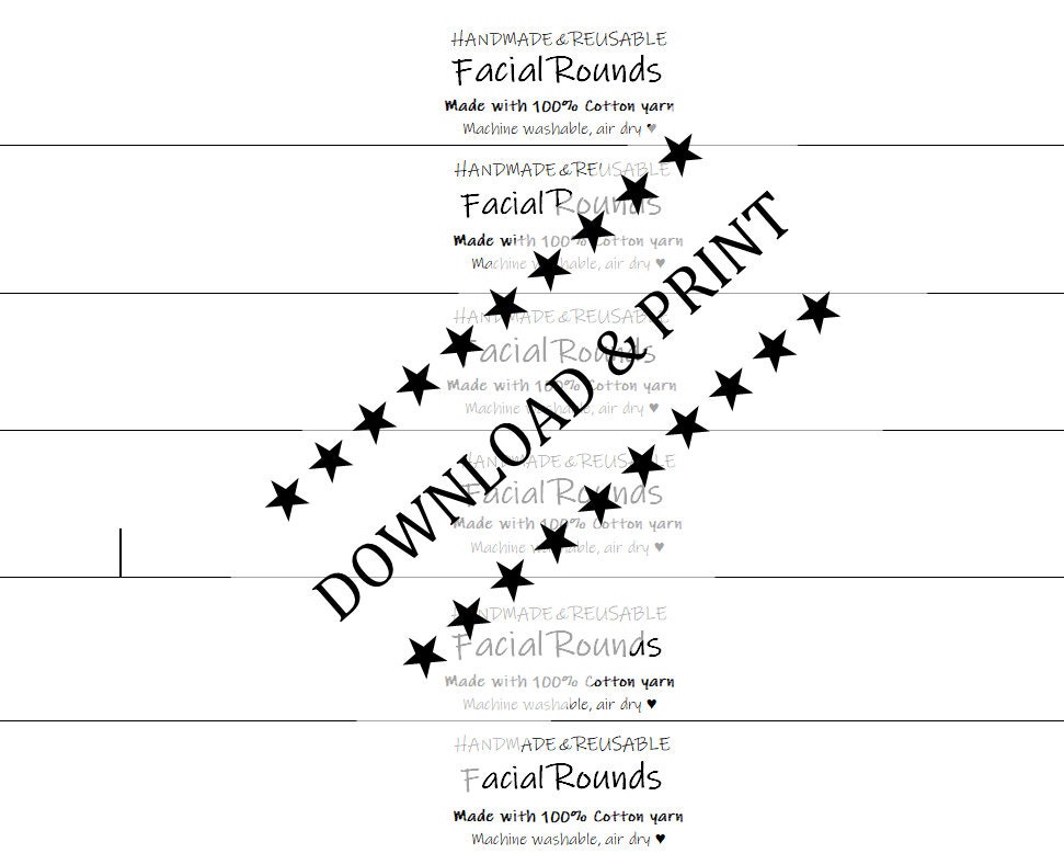 PRINTABLE -digital File - Labels for Handmade Facial Rounds - Etsy