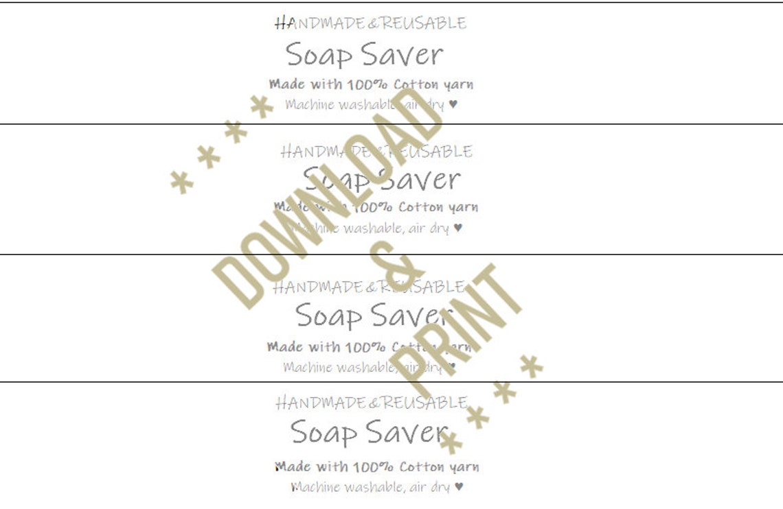 PRINTABLE -digital File - Labels for Handmade Soap Saver - Soap ...