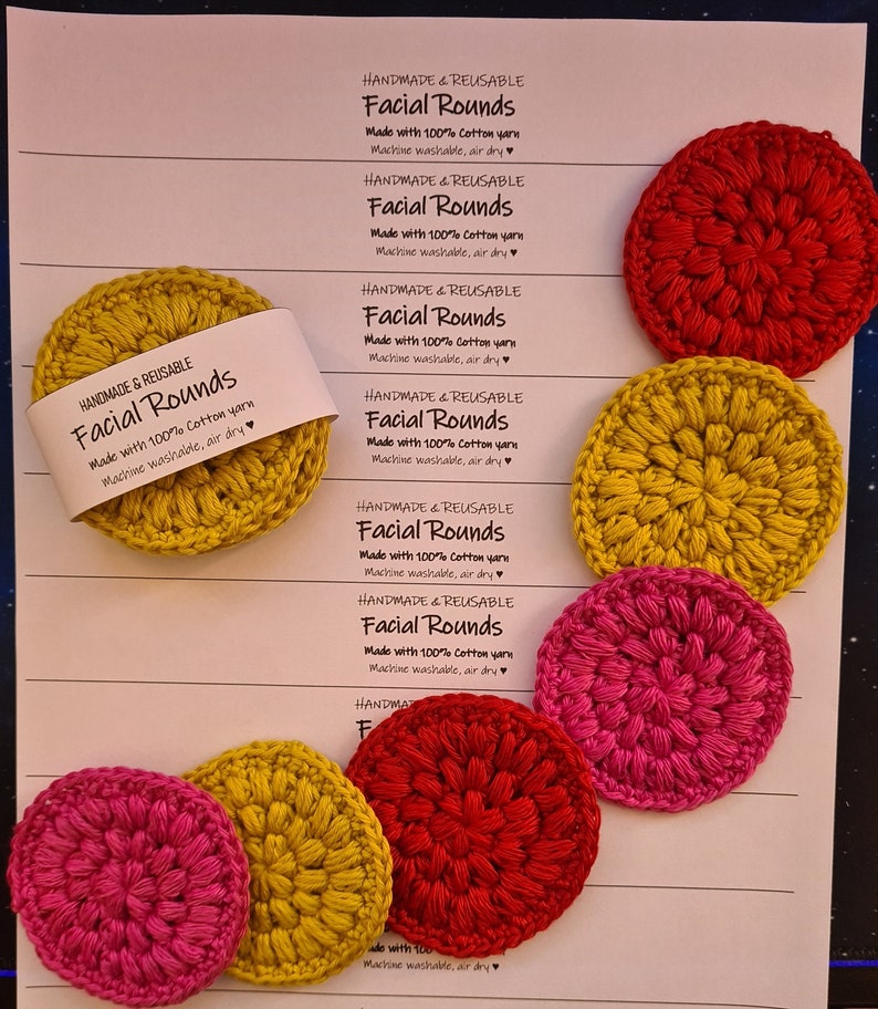 PRINTABLE -digital File - Labels for Handmade Facial Rounds - Etsy