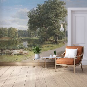 Scenic Rural Landscape Wall Mural, Vintage Wallpaper, Self Adhesive ...