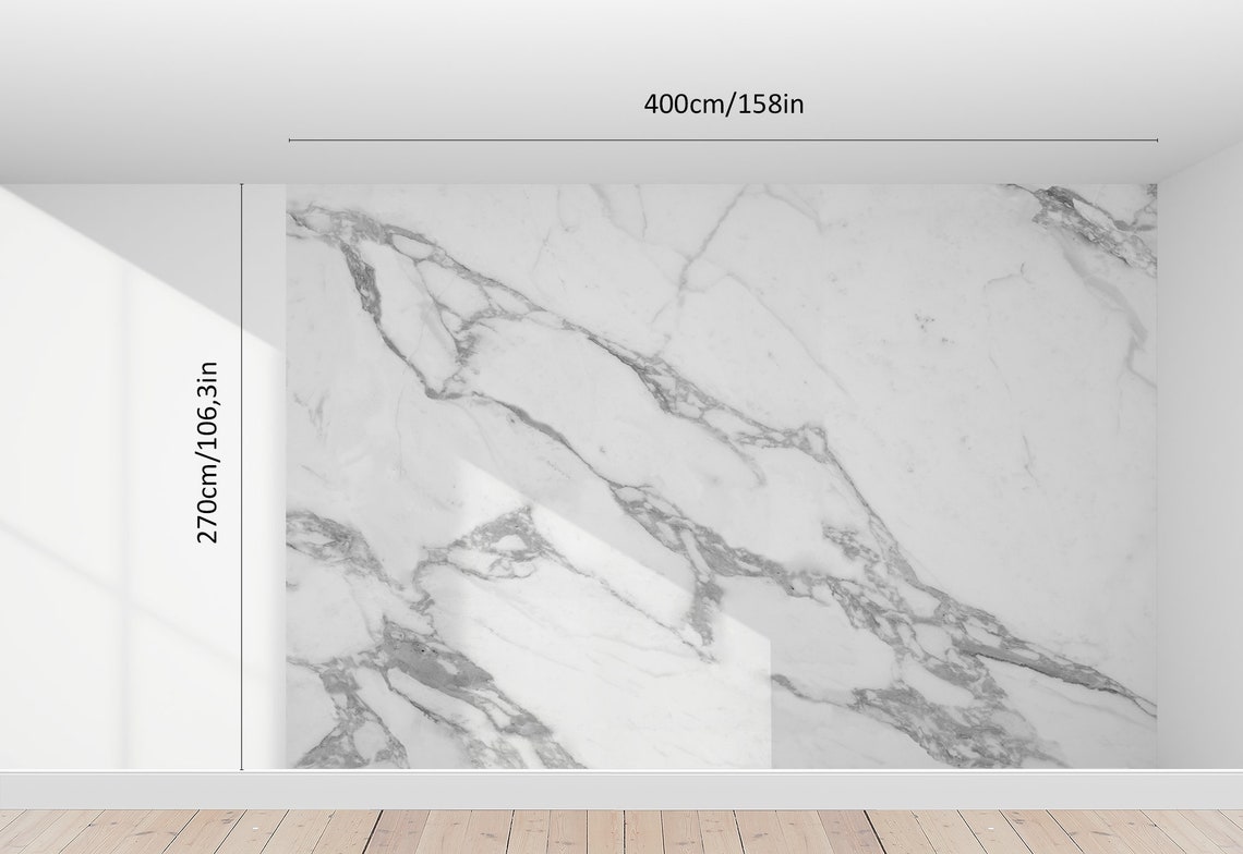 White Marble Wall Mural Removable Wallpaper Self Adhesive - Etsy