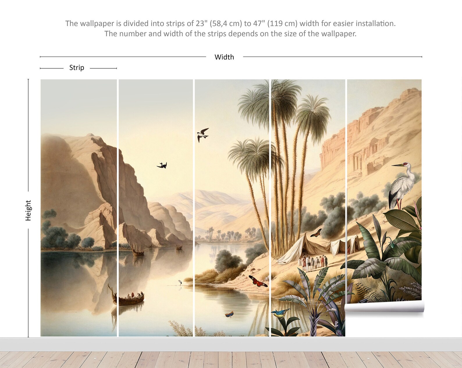 Arabian Landscape Wallpaper, Scenic Wall Mural, Palm Trees Wallpaper ...