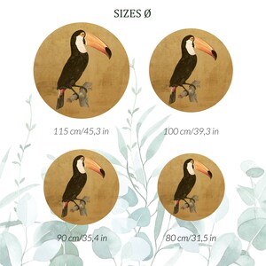 Circle Wall Decal, Toucan Wall Decor, Vintage Wall Decor, Self Adhesive ...