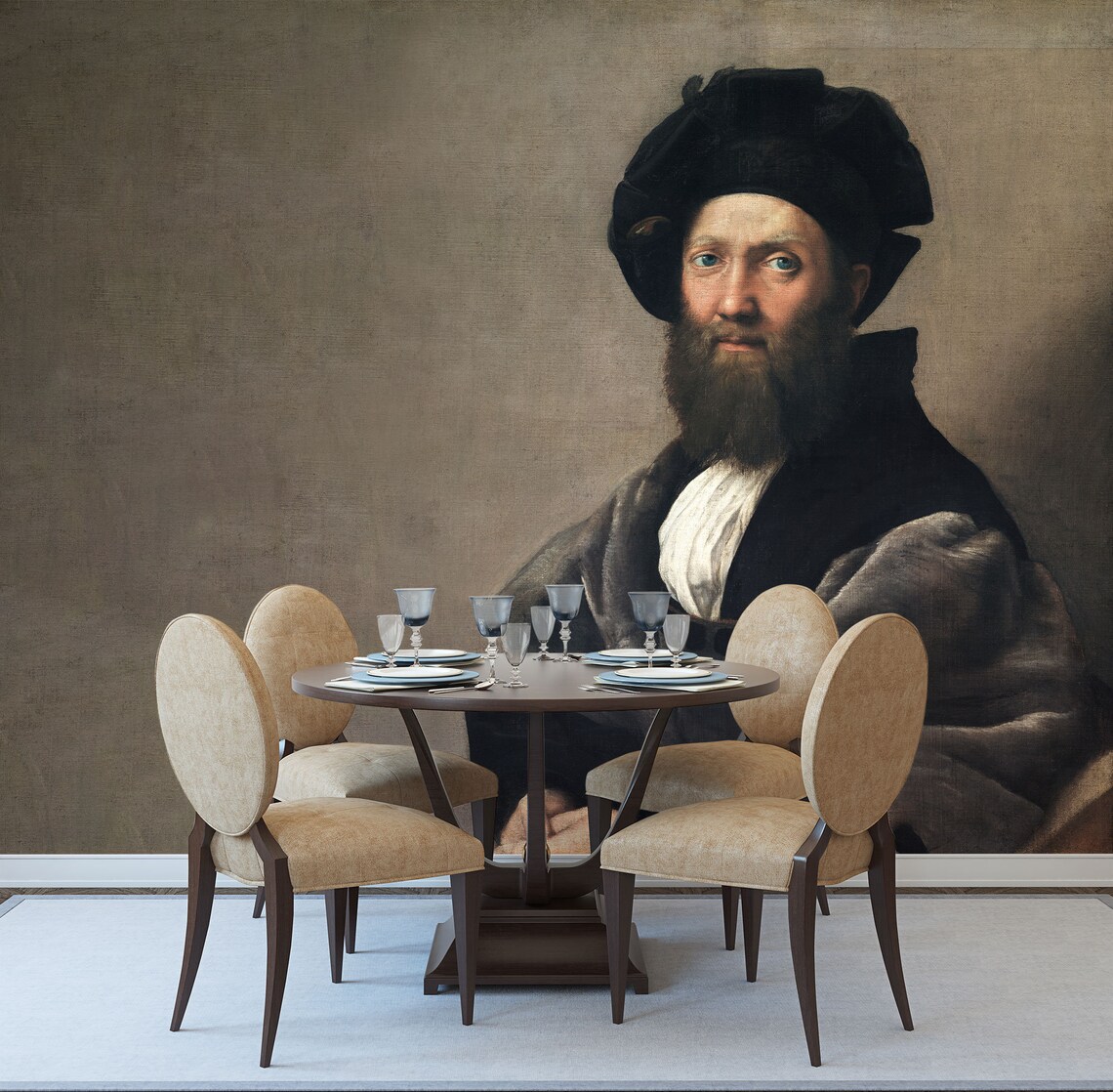 Old Man Portrait Painting Wall Mural Vintage Art Wallpaper - Etsy