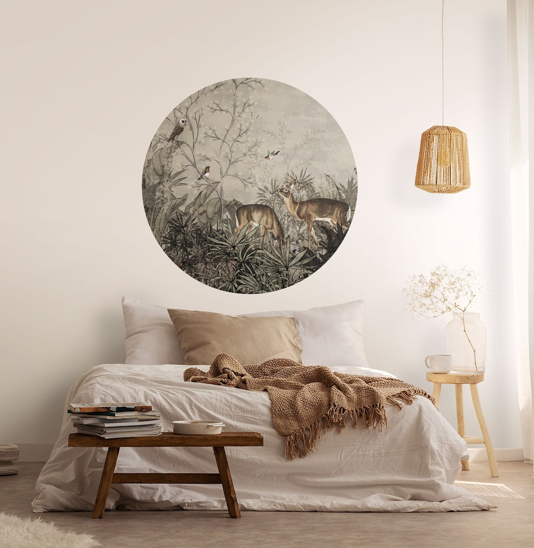 Woodland Animals Circle Wall Sticker, Self Adhesive, Wall Decal, Circle ...