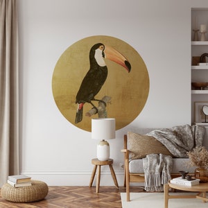 Circle Wall Decal, Toucan Wall Decor, Vintage Wall Decor, Self Adhesive ...