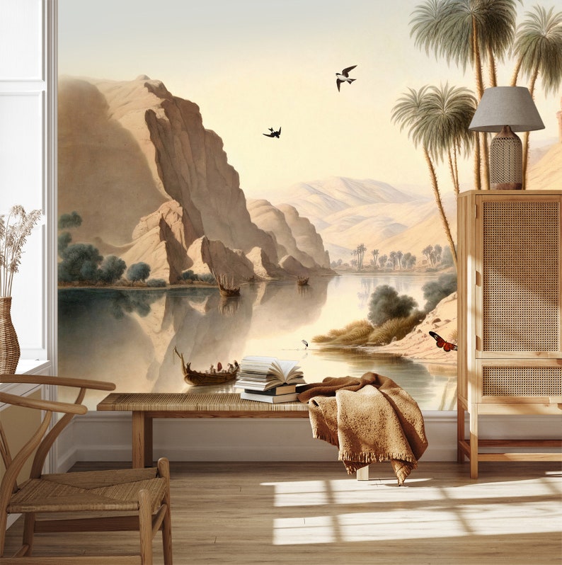Arabian Landscape Wallpaper, Scenic Wall Mural, Palm Trees Wallpaper ...