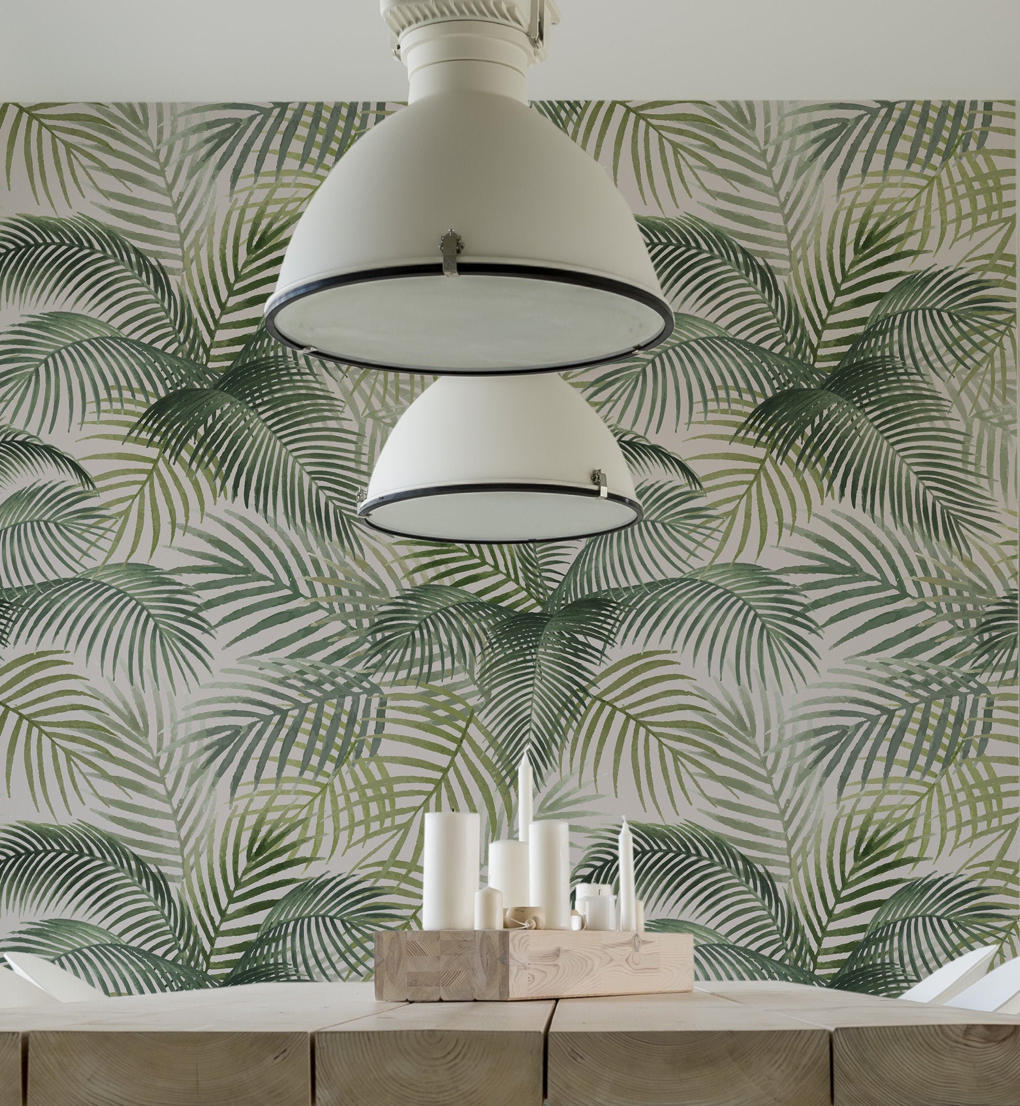 Palm Leaf Print Wallpaper Peel and Stick Tropcial Wall Mural - Etsy