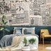 Vintage Newspaper Wall Mural, Self Adhesive Wallpaper, Peel and Stick ...
