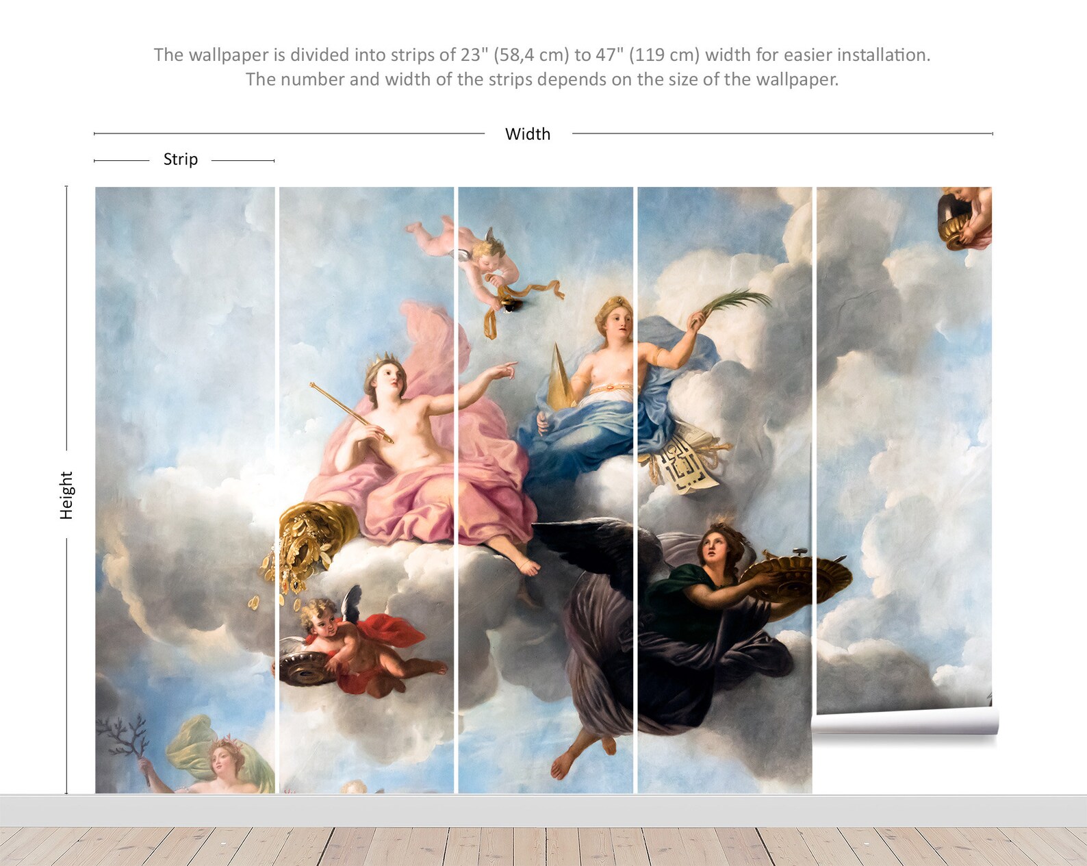 Baroque Art Wallpaper, Cloud Wallpaper, Ceiling Wallpaper, Wall Art ...