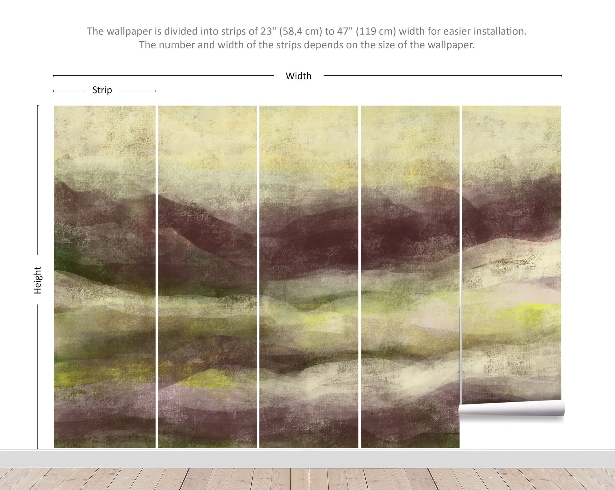 Abstract Painterly Wallpaper Peel and Stick Wall Mural - Etsy