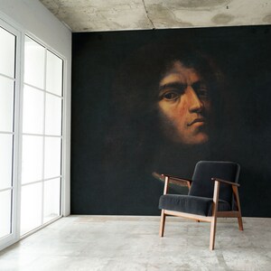 Vintage Art Wall Mural, Man Portrait Painting, Self Adhesive Wallpaper ...