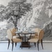 Mountain Trip Wall Mural Old Landscape Gray Wallpaper Self - Etsy