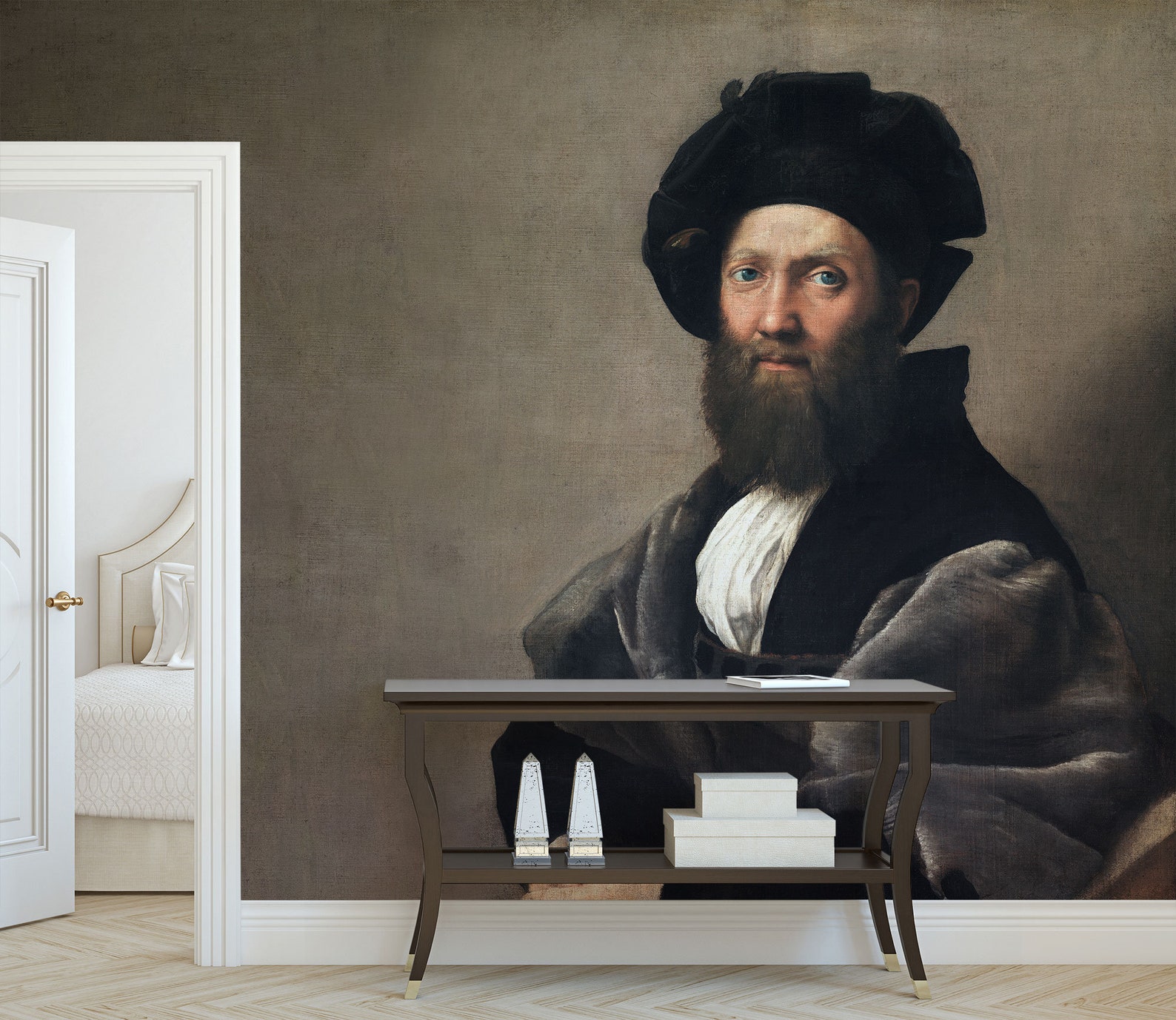 Old Man Portrait Painting Wall Mural, Vintage Art Wallpaper, Self ...