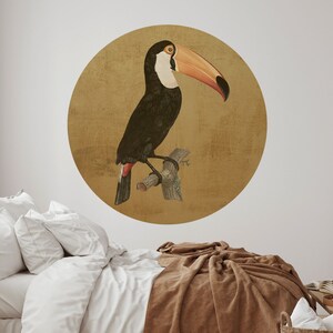 Circle Wall Decal, Toucan Wall Decor, Vintage Wall Decor, Self Adhesive ...