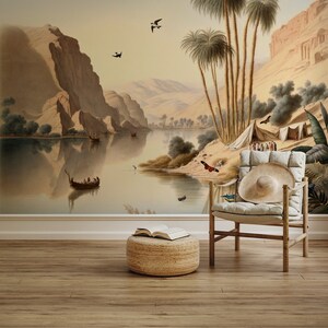 Arabian Landscape Wallpaper, Scenic Wall Mural, Palm Trees Wallpaper ...