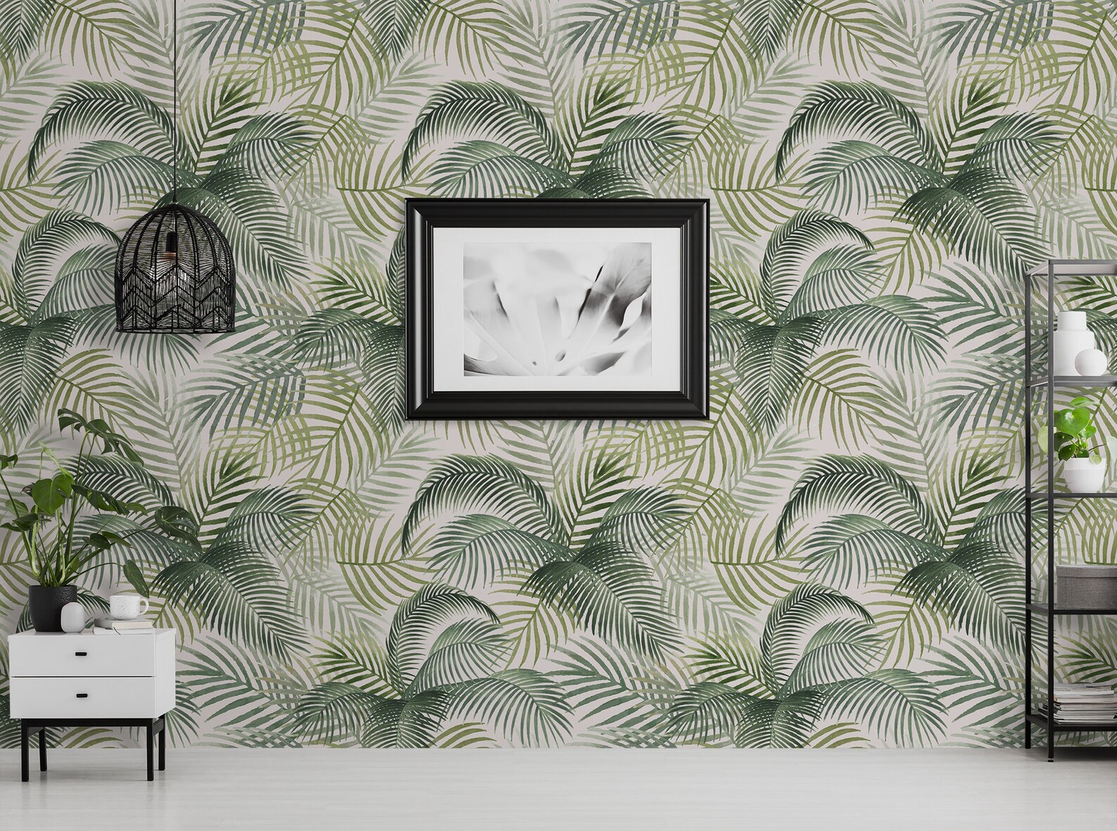 Palm Leaf Print Wallpaper Peel and Stick Tropcial Wall Mural - Etsy