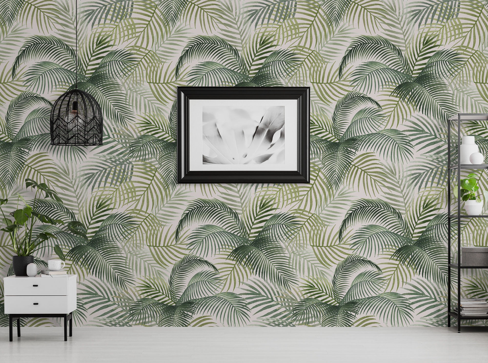 Palm Leaf Print Wallpaper Peel and Stick Tropcial Wall Mural - Etsy