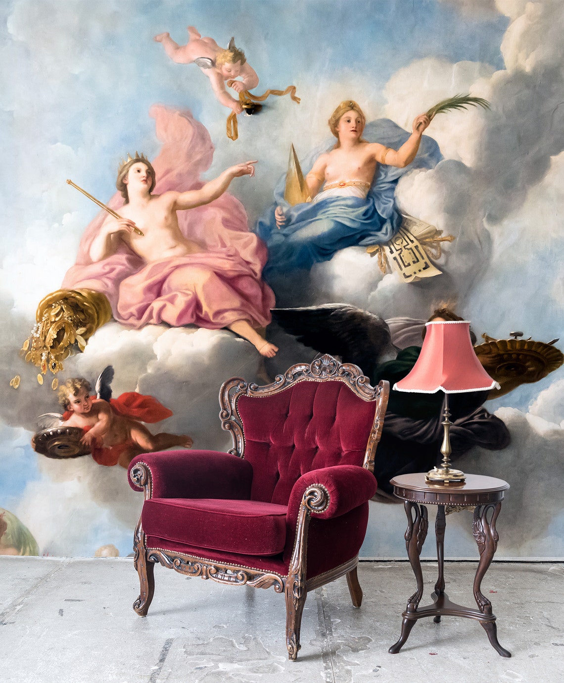Baroque Art Wallpaper, Cloud Wallpaper, Ceiling Wallpaper, Wall Art ...