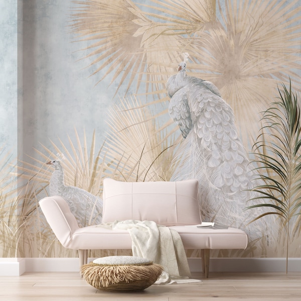 Peacock Wall Mural - Etsy