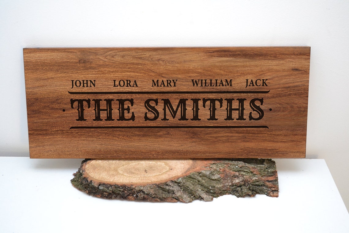 Family Sign With Names Custom Engraved Wood Sign in Vintage - Etsy