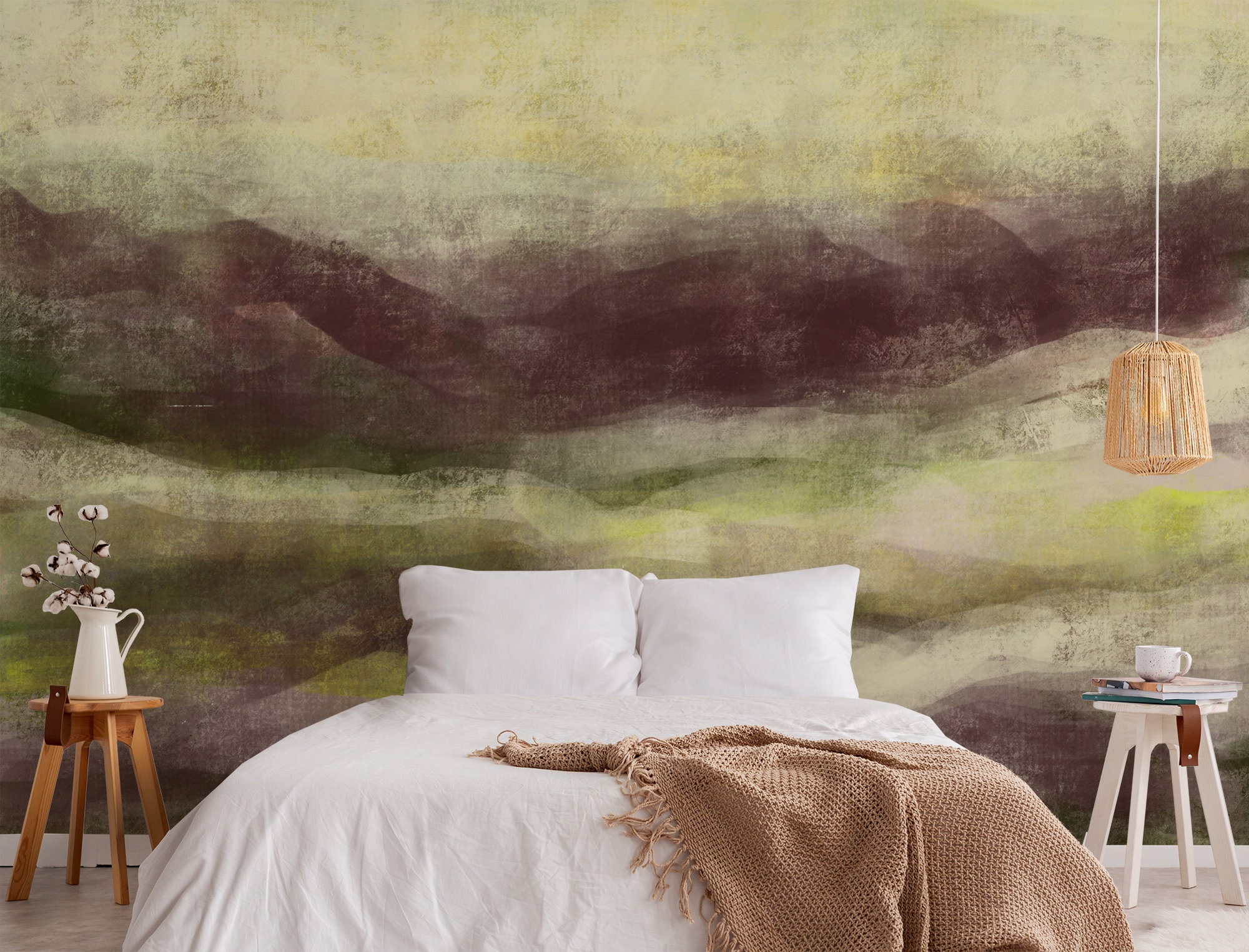 Abstract Painterly Wallpaper Peel and Stick Wall Mural | Etsy