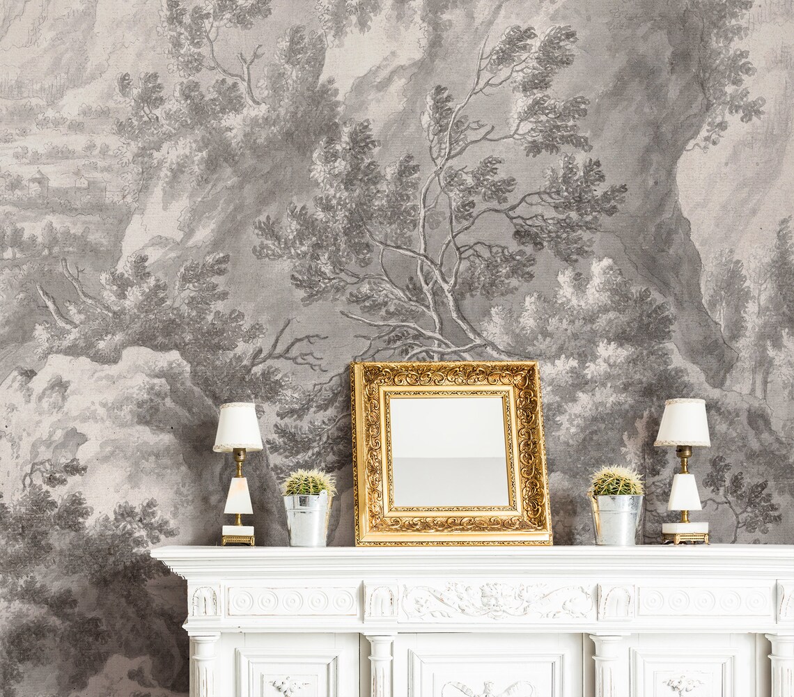 Mountain Landscape With a Stream Wall Mural Peel and Stick - Etsy