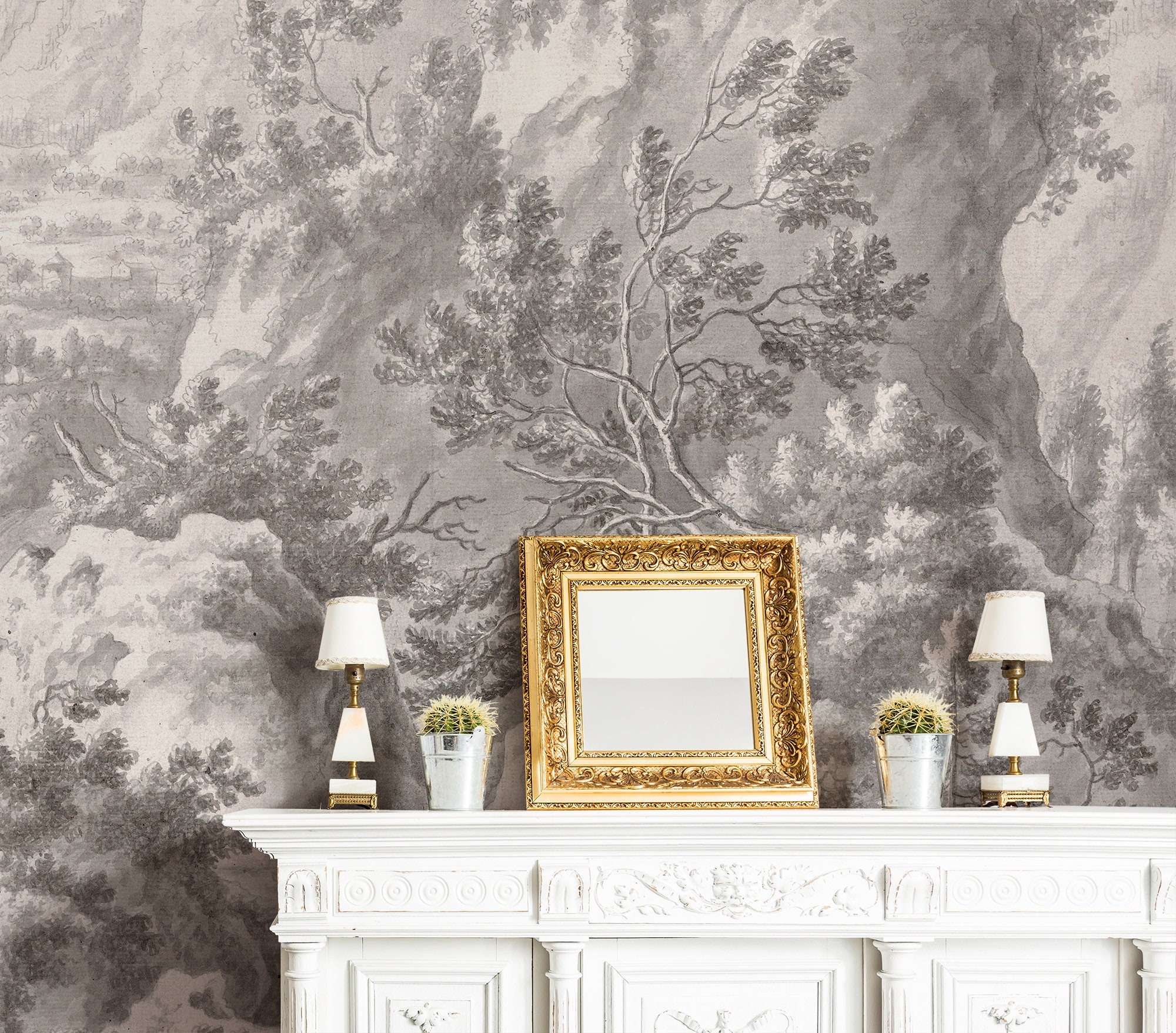 Mountain Landscape With a Stream Wall Mural Peel and Stick - Etsy