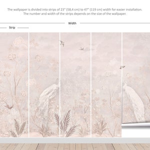 Chinoiserie Wallpaper, Floral Garden and Birds Wall Mural, Vintage ...