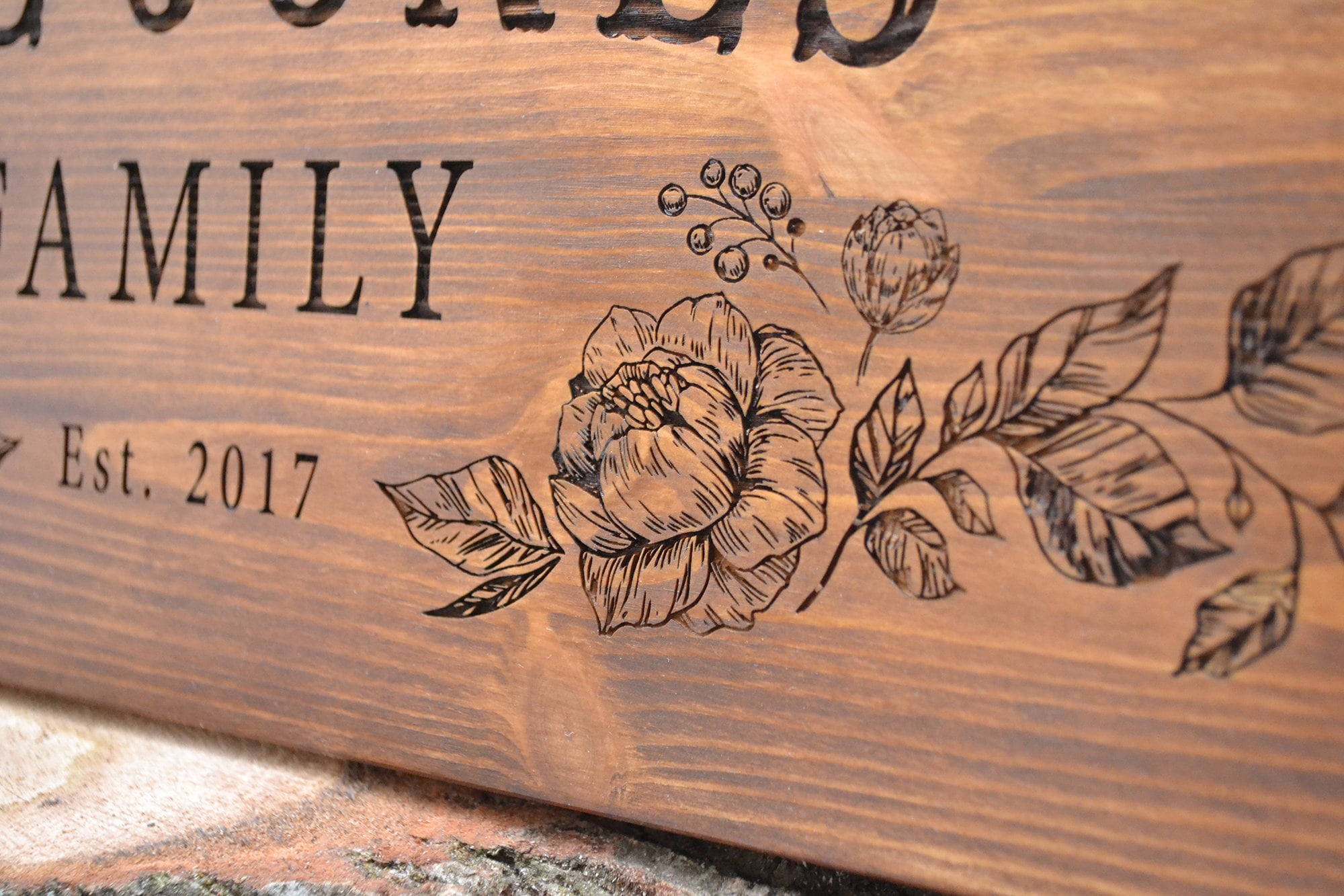 Personalized Family Sign Engraved Wood Sign in Vintage Style - Etsy