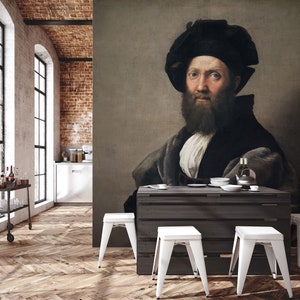 Old Man Portrait Painting Wall Mural, Vintage Art Wallpaper, Self ...