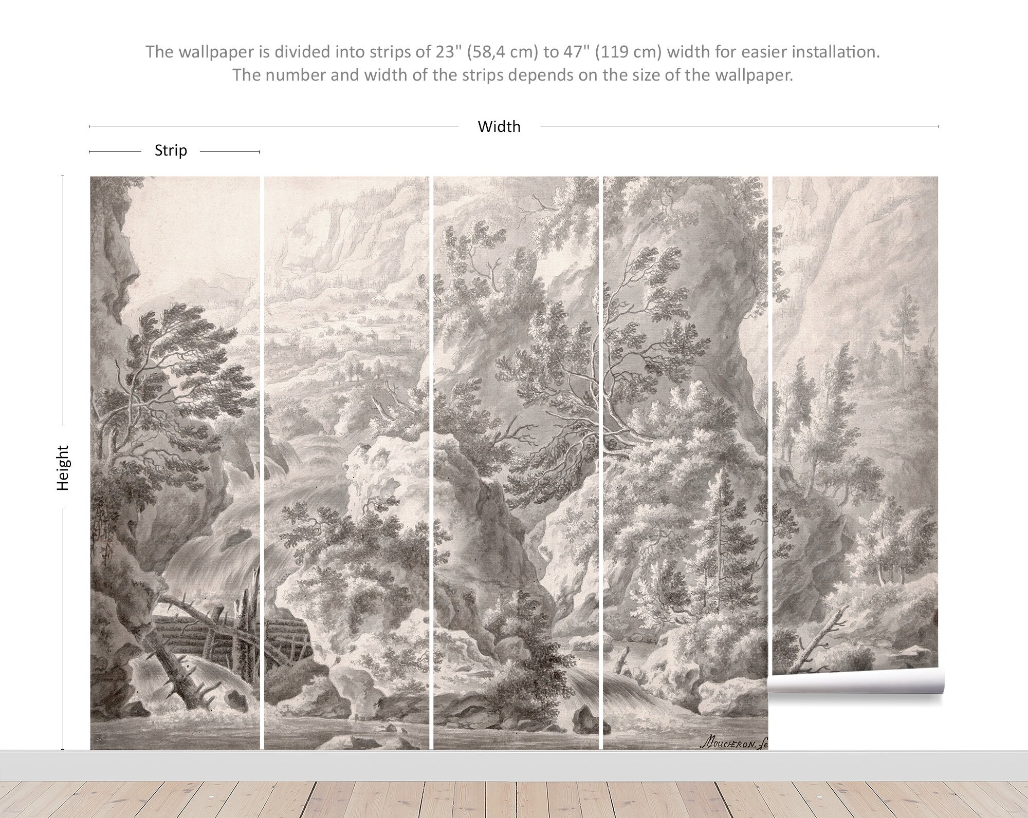 Mountain Landscape With a Stream Wall Mural Peel and Stick - Etsy