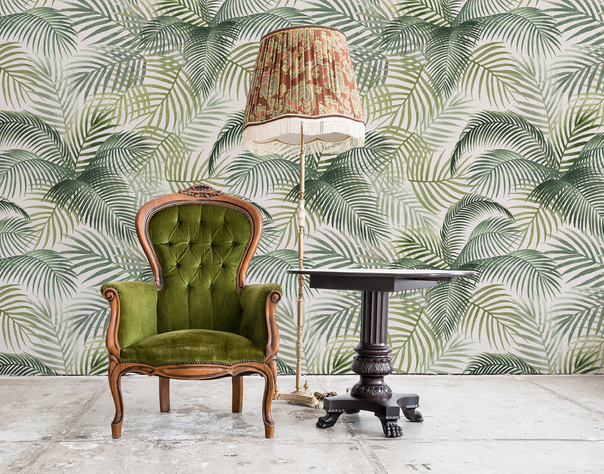 Palm Leaf Print Wallpaper Peel and Stick Tropcial Wall Mural - Etsy