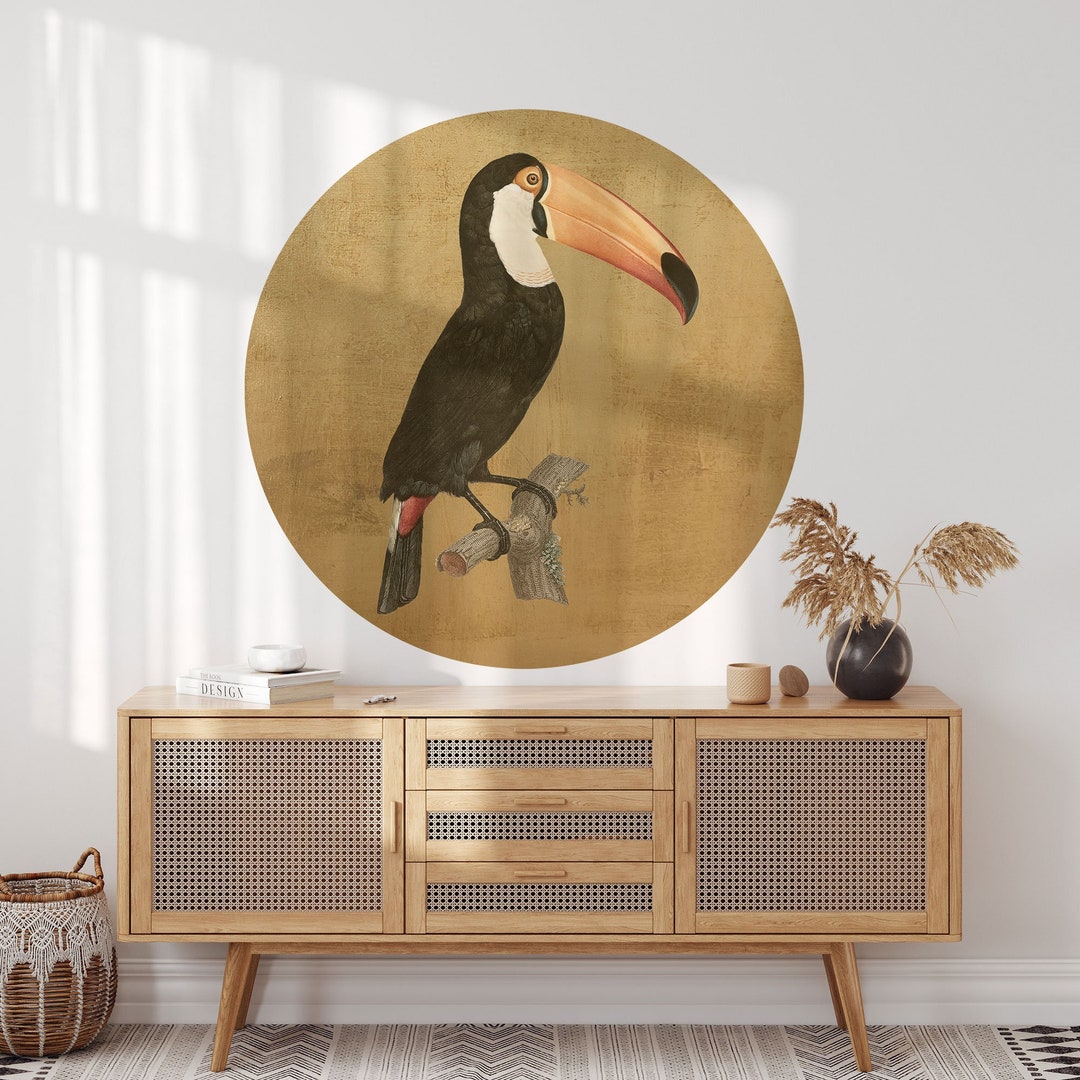 Circle Wall Decal, Toucan Wall Decor, Vintage Wall Decor, Self Adhesive ...