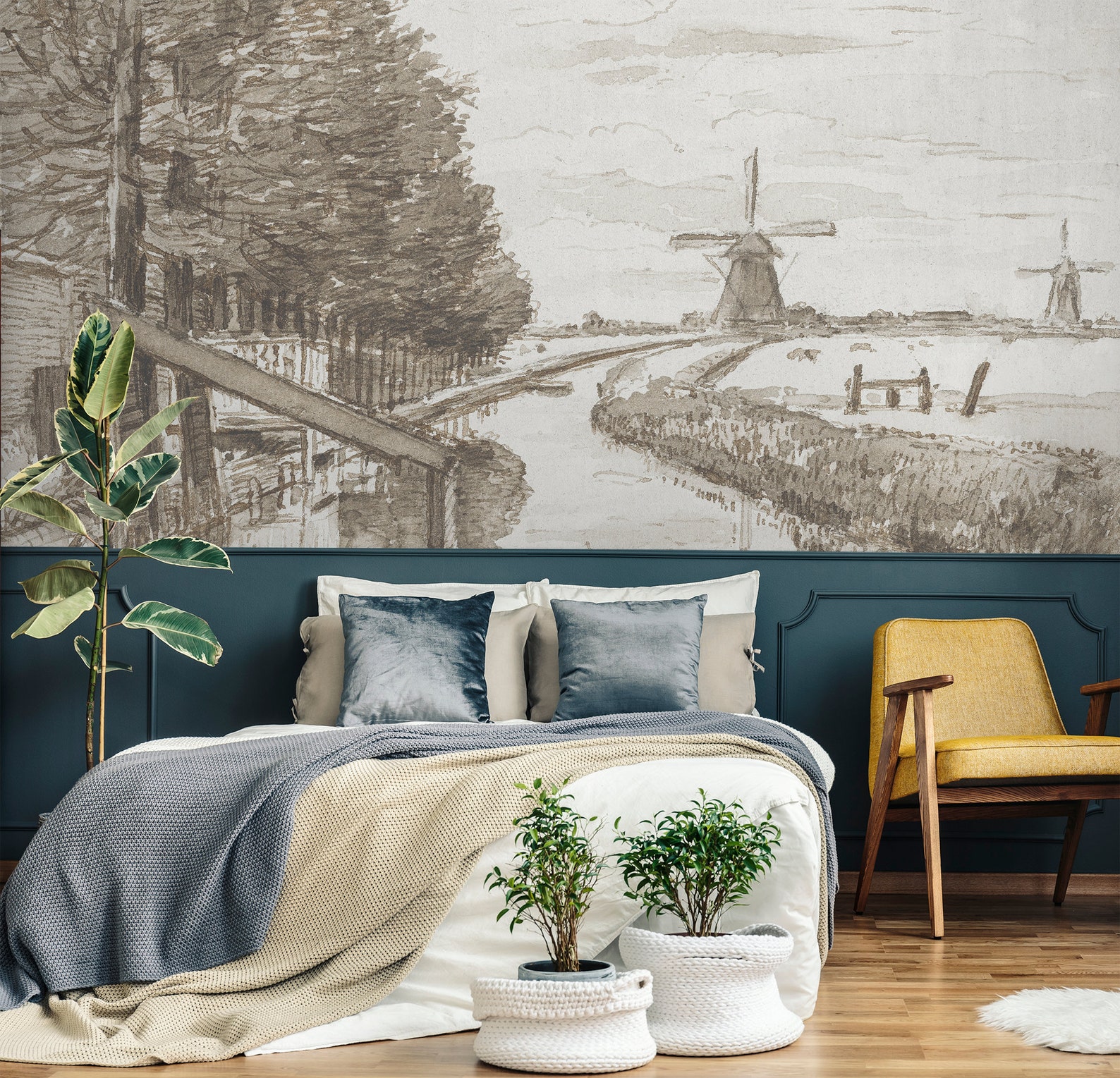 Countryside Wall Mural Peel and Stick Wallpaper Vintage Art - Etsy