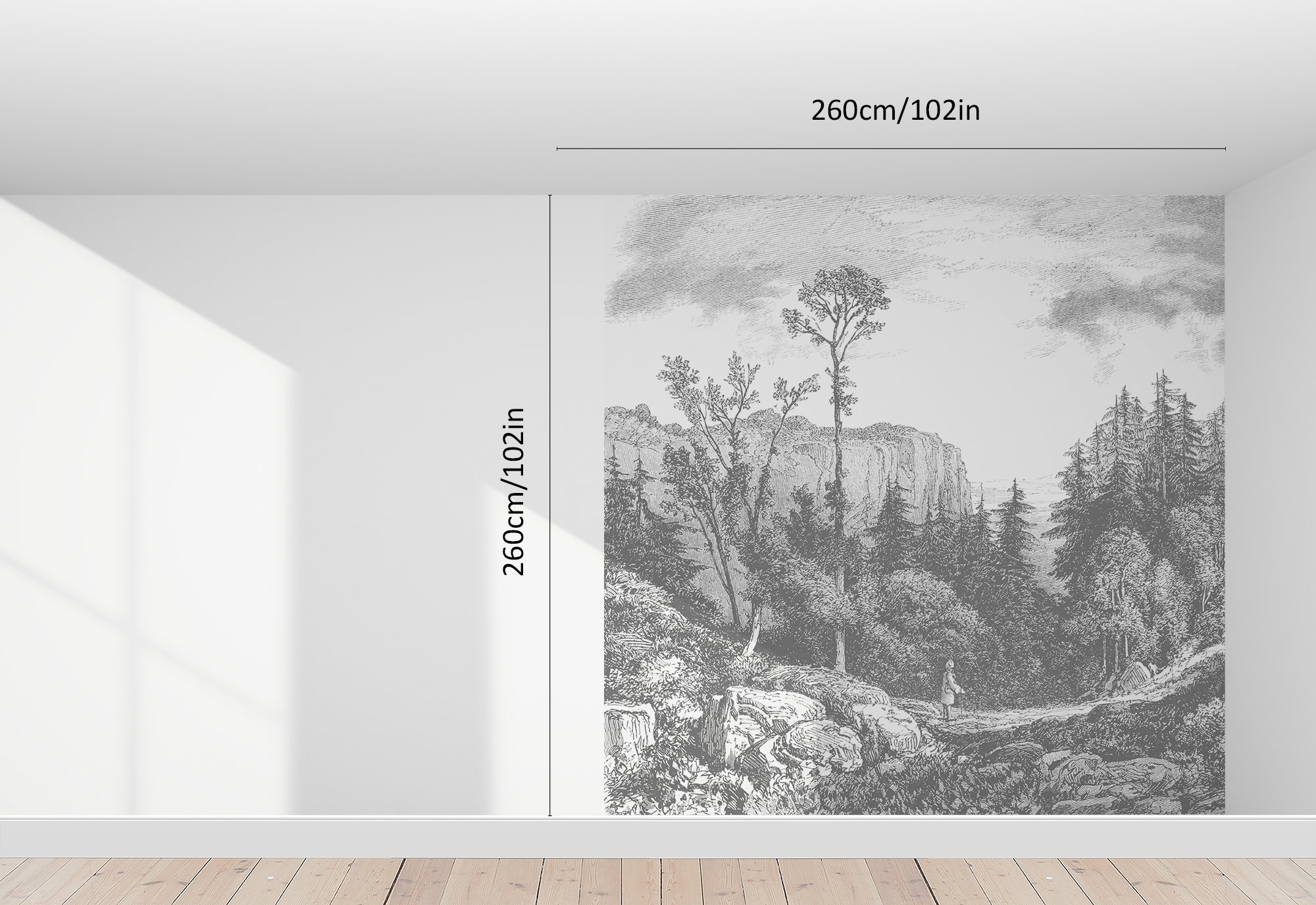 Landscape Wall Mural in Old Style Vintage Self Adhesive - Etsy