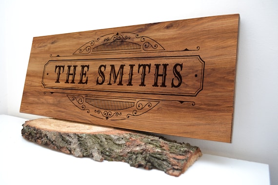 Personalized Family Sign Engraved Wood Sign in Vintage Style - Etsy