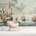 Seascape Wallpaper, Old Ships at Sea, Landscape Wallpaper, Vintage Art ...