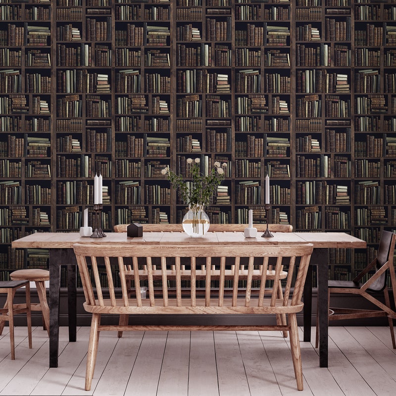 Library Wallpaper - Etsy