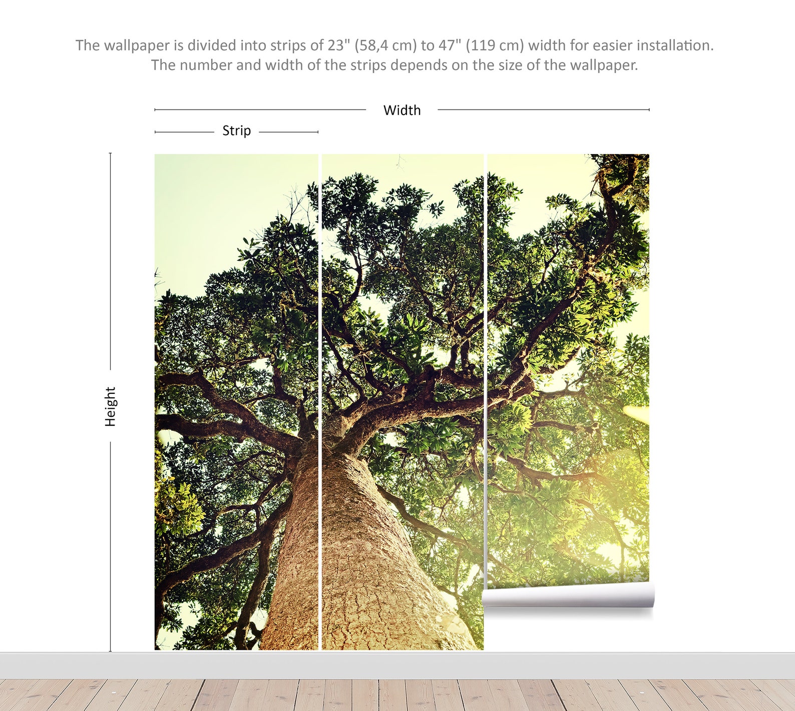 Big Tree Wallpaper Self Adhesive Wallpaper Photo Wallpaper - Etsy