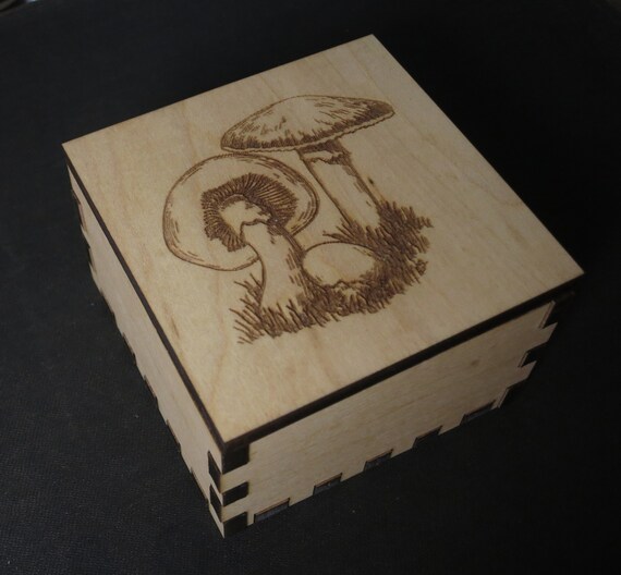 Mushroom Wooden Box Jewelry Box Keepsakes Gift Box Decor | Etsy