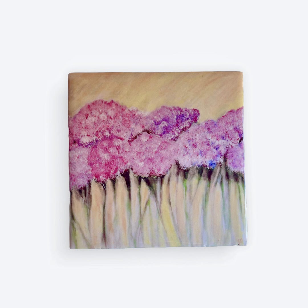 Pink Hydrangeas/ Art Tile Ceramic Paint, Wall Tile - Etsy