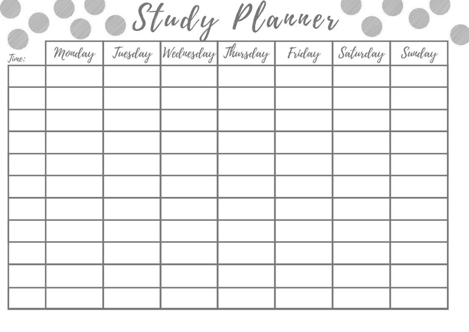 Study Planner Printable Revision Planning Weekly Exam - Etsy