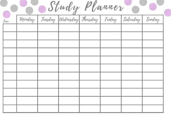 Weekly Study Planner Printable
