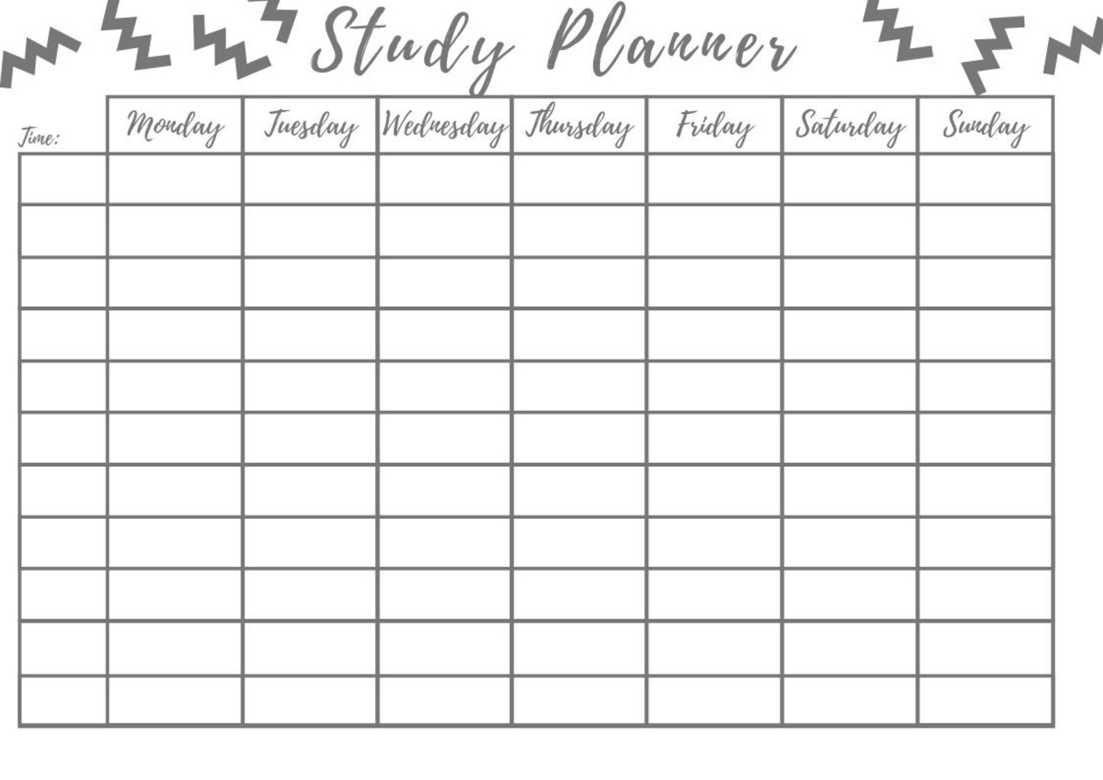 Study Planner Printable Revision Planning Weekly Exam | Etsy UK