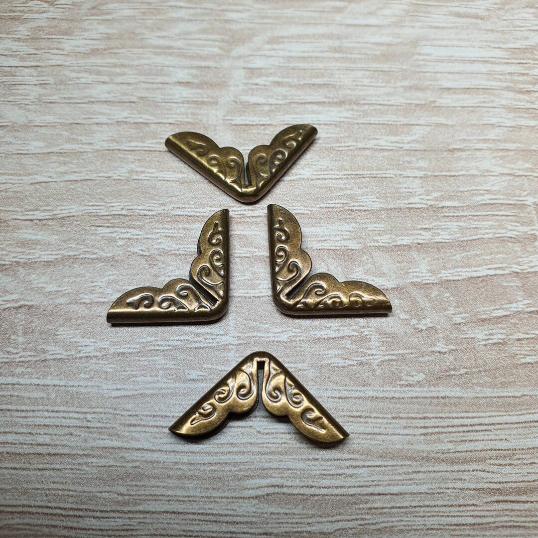 Bronze Metal Corner Protection Corners * 4 Pcs X 15 Mm * Vintage Box ...