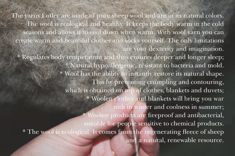 2 PLY Natural Sheep Wool 100 %undyed Natural Brown Weight Wool Yarn ...